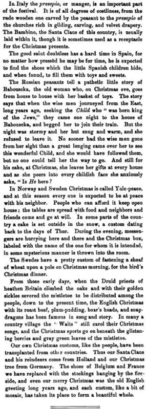 Christmas customs 1893